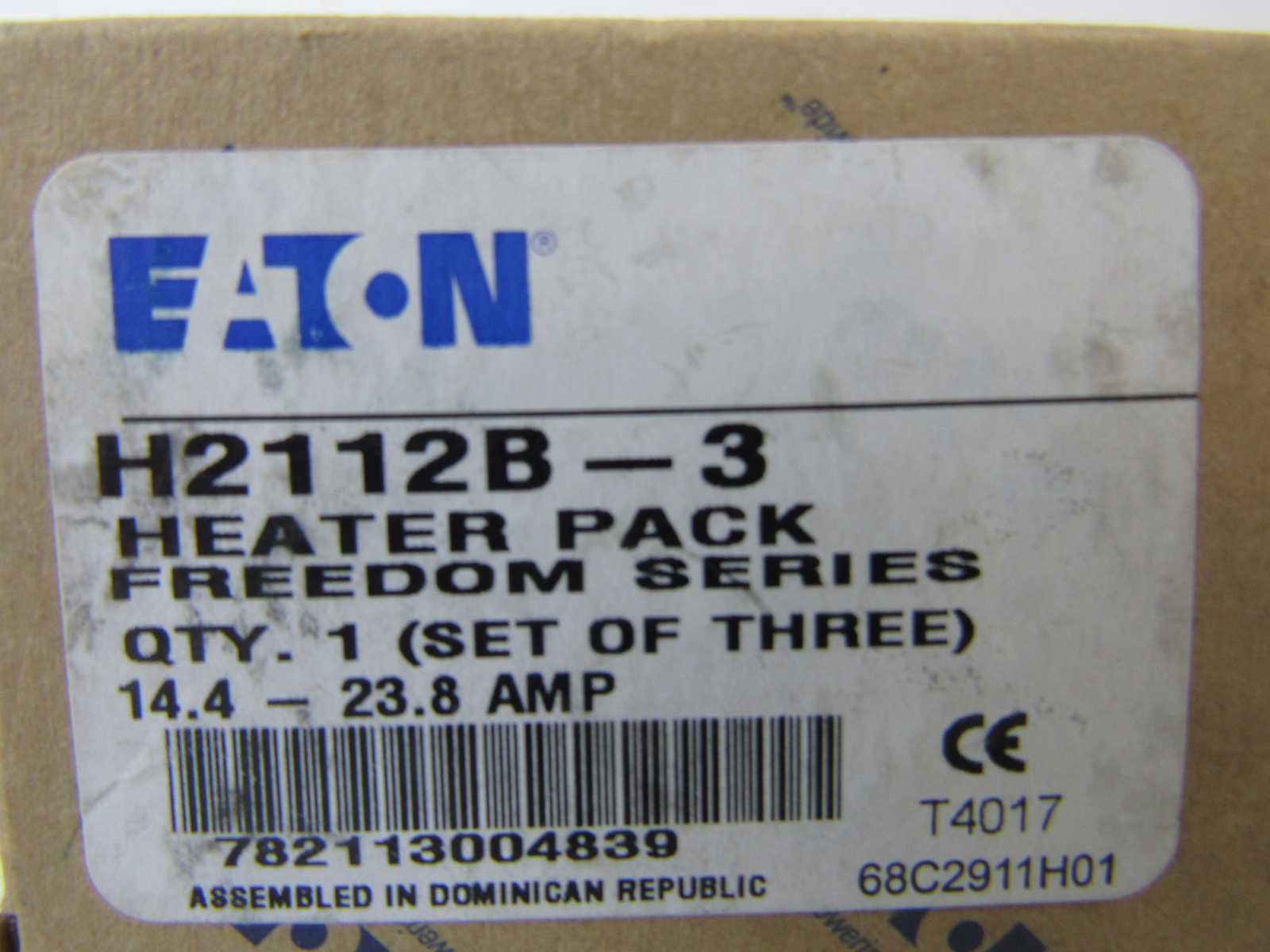 Eaton H2112B-3 Heater Pack 14.40 - 23.80 Range Adjustable Class 10 for ...