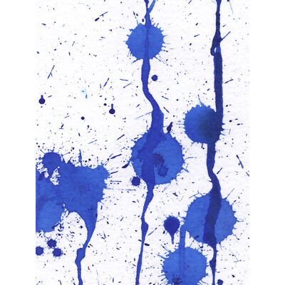 Hendo Tanuki Abstract Blue Paint Splat Painting A Large Wall Art Print ...
