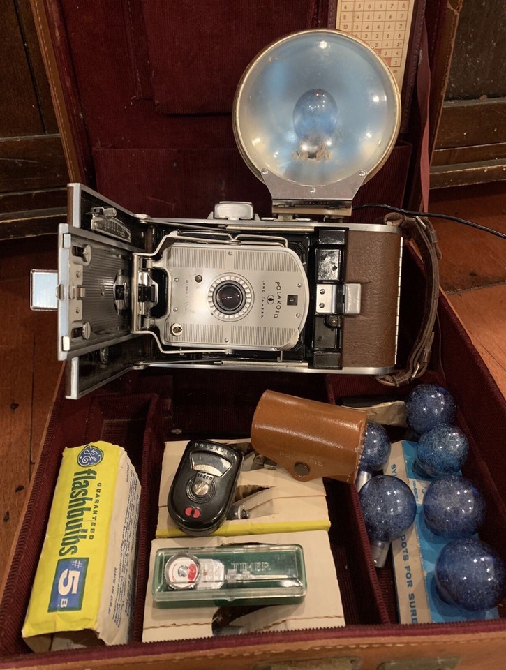 Vintage Polaroid Land Camera Model 95 Folding Camera Case & Parts | eBay