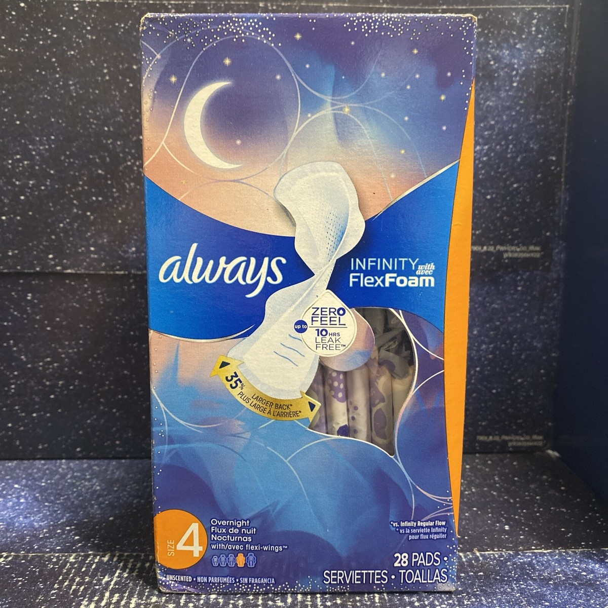 Always Infinity Overnight Pads With Wings Always Infinity Flex Foam