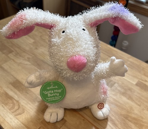 Hallmark Gotta Hop Bunny Rabbit Plush Animated Singing Ear Clapping See ...
