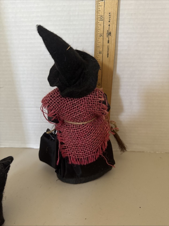 Vintage Halloween Witch Resin Face 9" Cone Bottom decorations table ...