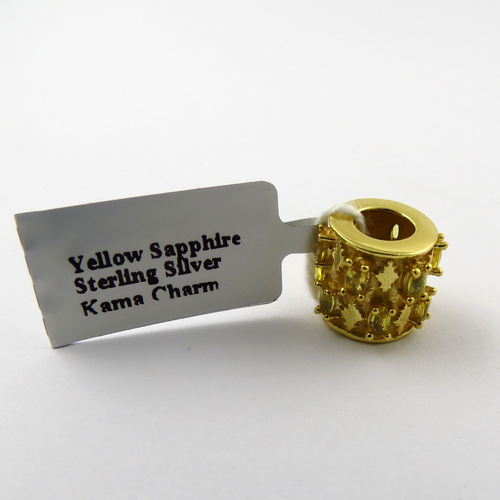 Gemporia Yellow Sapphire Gemstone Sterling Silver Kama Bracelet Charm ...