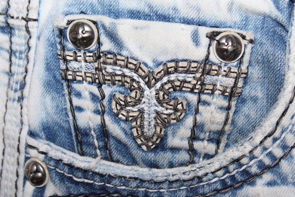 rock revival rupert straight jeans 33 tag 36x31 measured acid wash | eBay