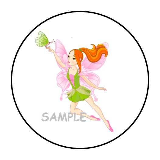 30 FAIRY ENVELOPE SEALS LABELS STICKERS 1.5" ROUND BIRTHDAY PARTY ...
