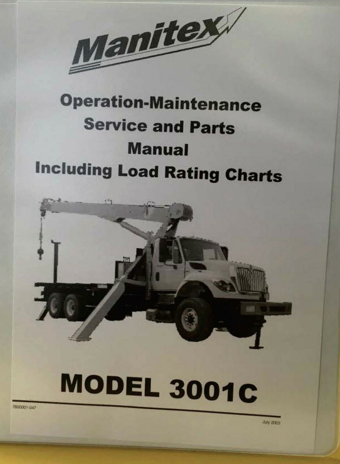 Manitex Model 3001C Operation-Service-Parts-Manual | eBay