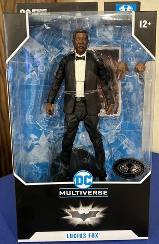 DC Multiverse Batman Begins LUCIUS FOX PLATINUM CHASE Edition McFarlane ...