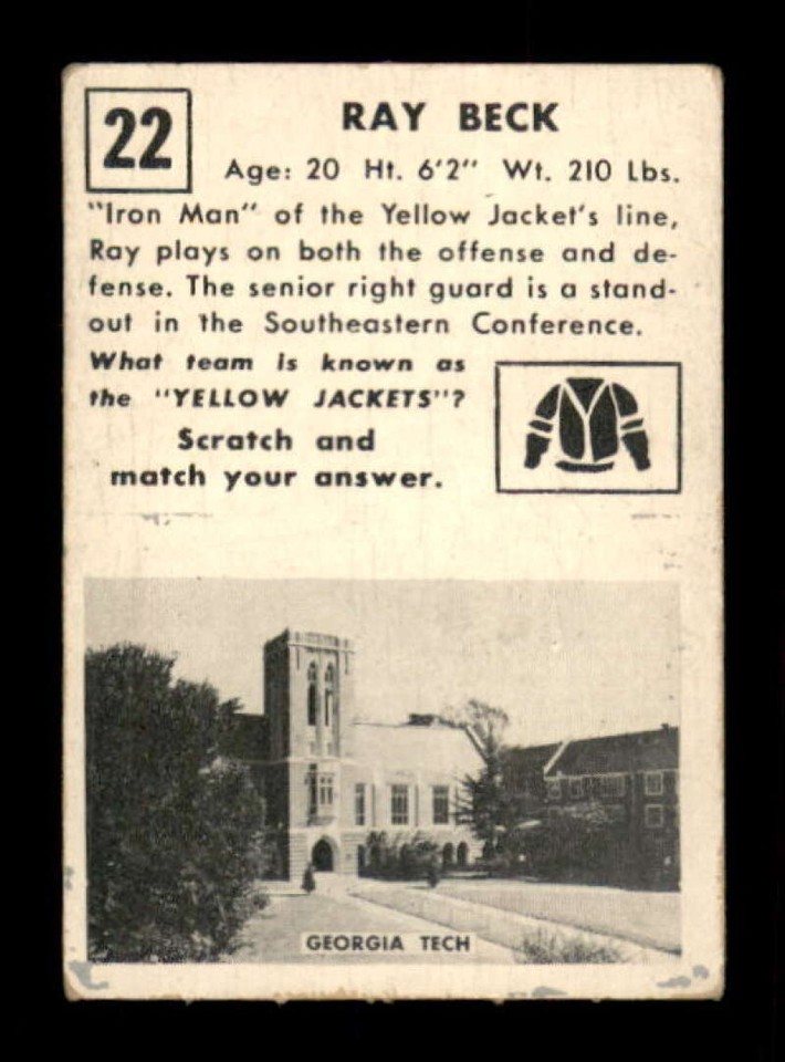 1951 Topps #22 Ray Beck VG/VGEX 540238 | eBay