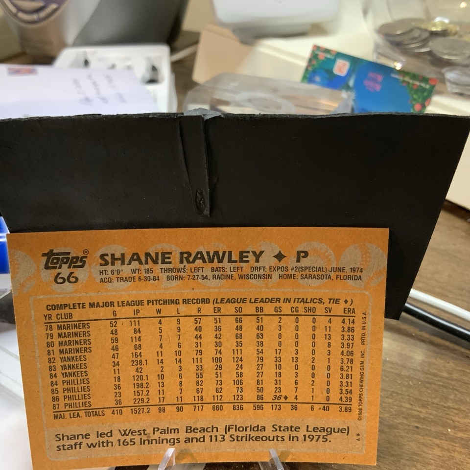 1988 Topps #66 Shane Rawley Philadelphia Phillies Baseball Card | eBay
