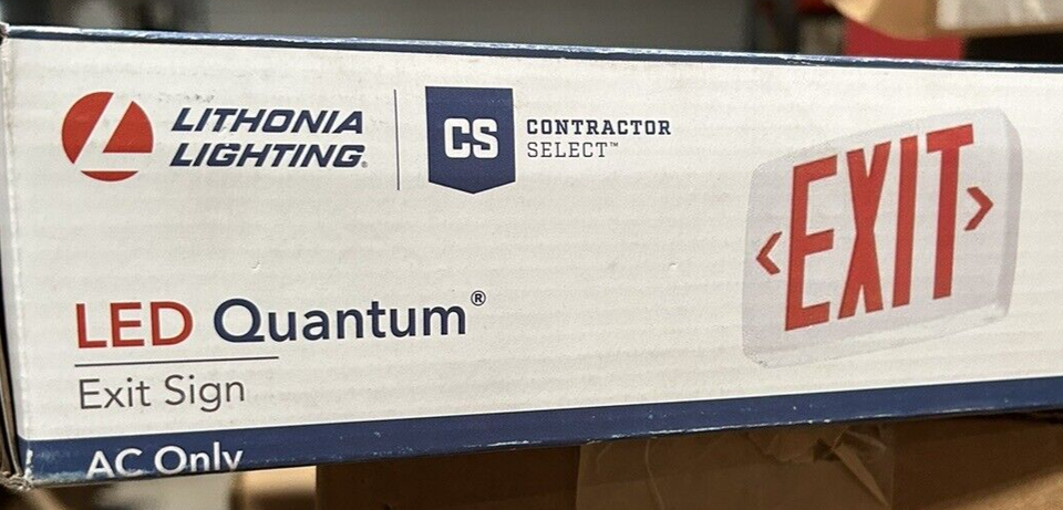 ⚡️Lithonia LQM S W 3 R Thermoplastic White LED Exit Sign | eBay