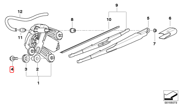 Genuine Used MINI Rear Wiper Motor Mounting Bolts Full Set for R50 R53 ...