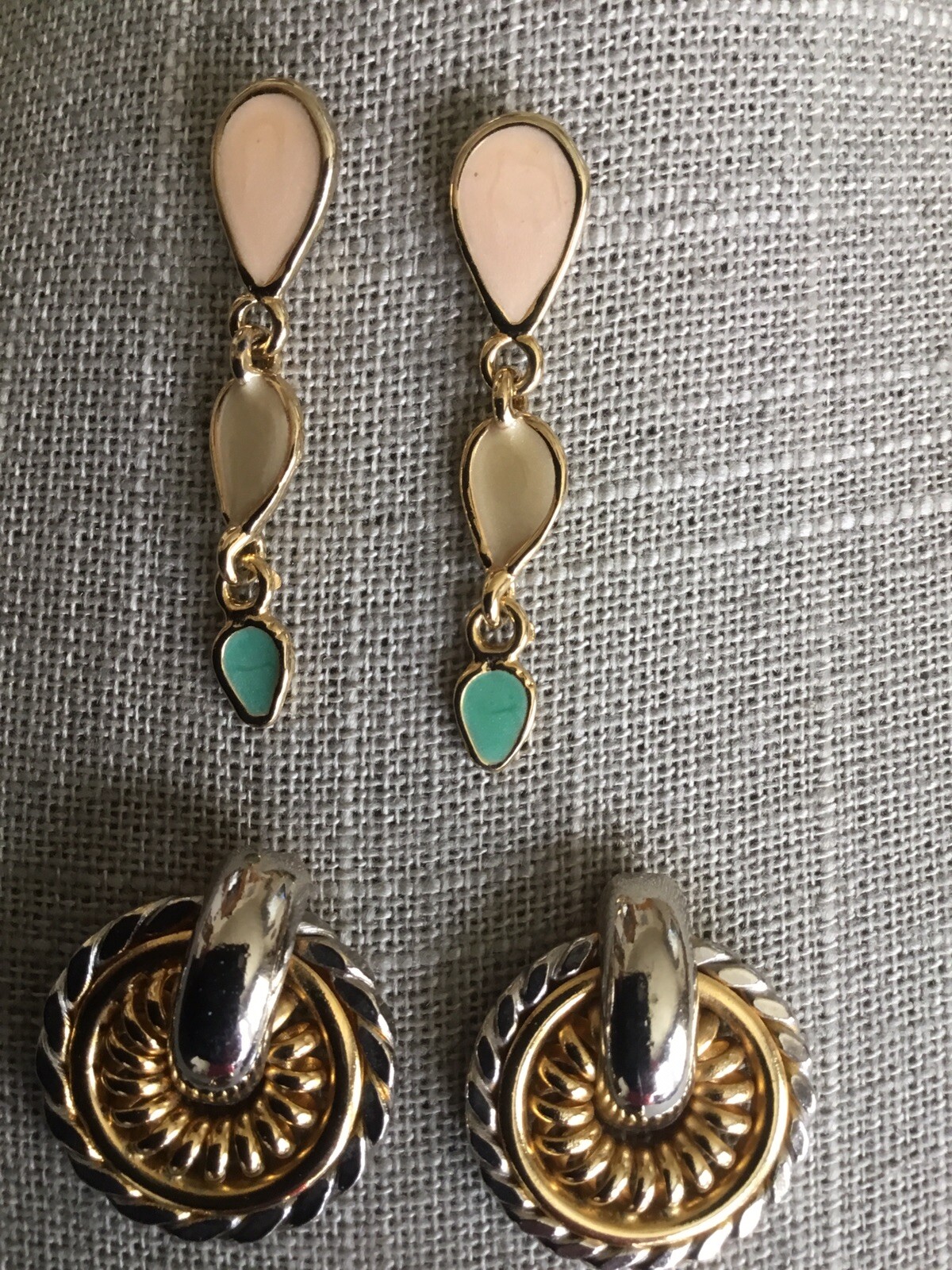 80’s Style Post Earrings 3 Pair Enamel & 2 Tone | eBay