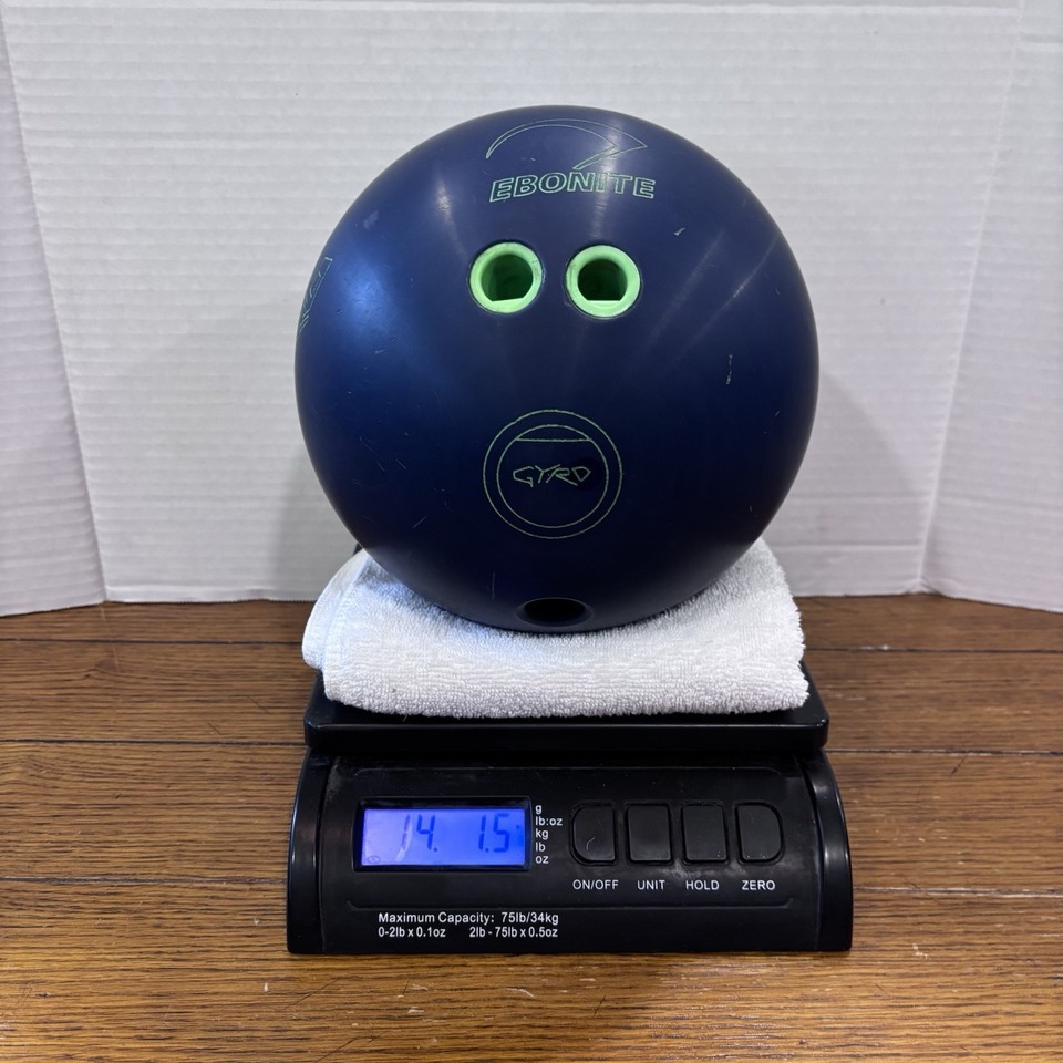 VTG Ebonite Gyro Urethane Bowling Ball 14lbs 2oz Blue & Green W ...