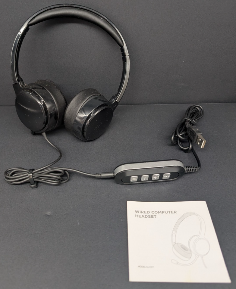New Wired Computer/Gaming Model CL721T Headset W/microphone.USB&3.5mm ...