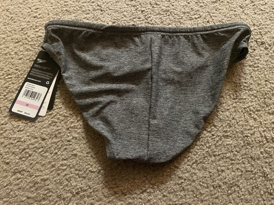Speedo Endurance Men's Swim Brief Swimsuit Bottom Size 32 Heather Grey ...