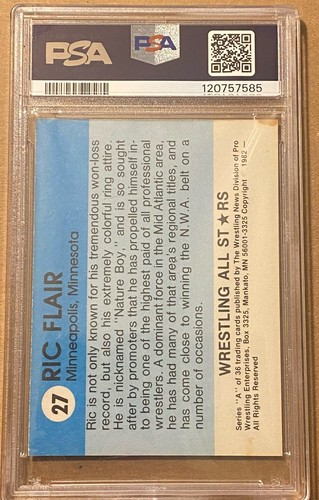 RIC FLAIR 1982 WRESTLING ALL STARS SERIES A ROOKIE CARD #27 PSA 6 EX-MT ...