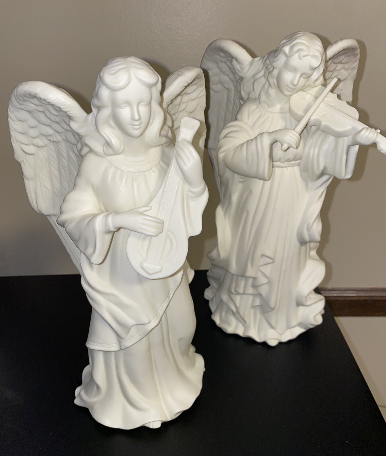 PartyLite Felicity Mandolin Porcelain Bisque Taper Holder Angel ...