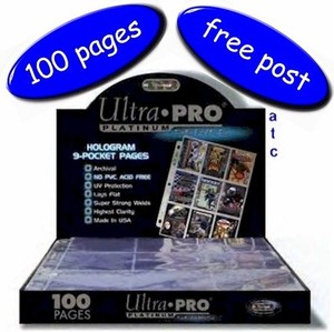 Ultra-Pro 9 Pocket Pages Platinum Series Multi-Hole - Box Of 100 - Free ...