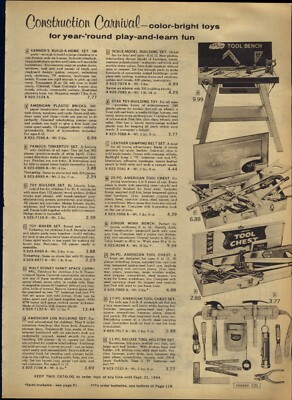 1964 PAPER AD Work Tool Bench Kenner Sky Rail Set Construction Hydro ...