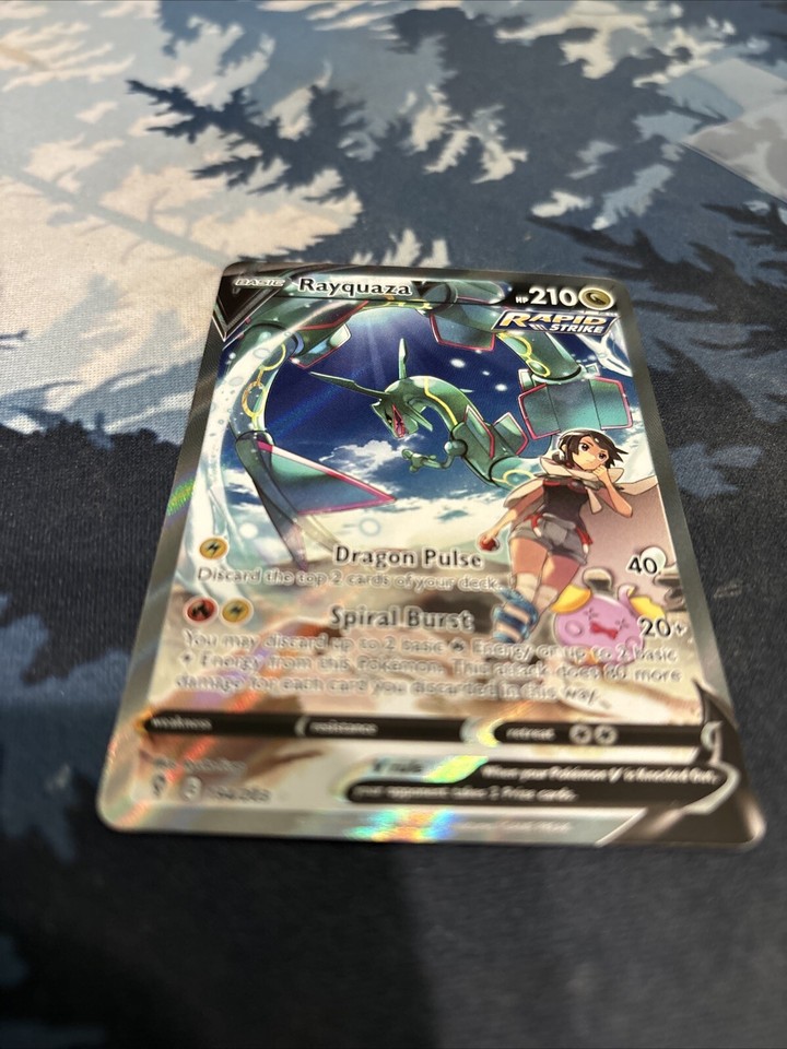 Rayquaza V Alt Full Art Ultra Rare - 194/203 - Evolving Skies Pokemon ...