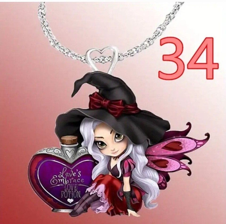 Fairy Necklace Fairy Love Potion Necklace Pendant 10 Inch Chain #34 New ...