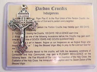 Pardon Crucifix 2 1/4" Italy with Indulgences Card & Gift Box | eBay