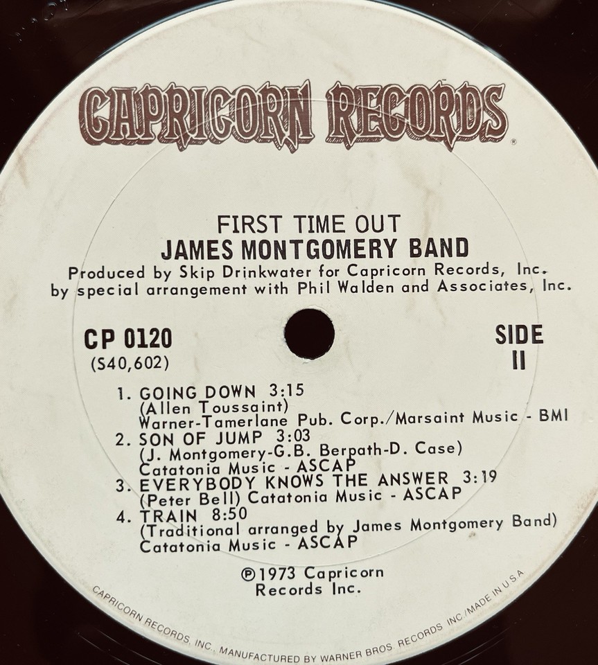 James Montgomery Blues Band 1973 First Time Out Stereo Vinyl LP ...