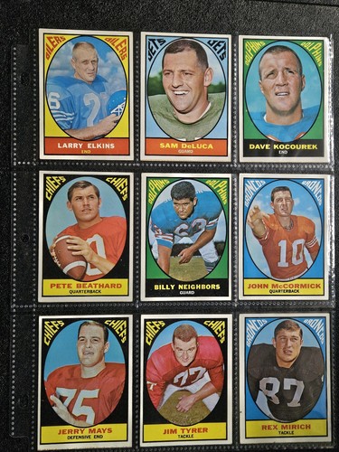 1967 Topps Football Card Lot - Larry Elkins Sam DeLuca Pete Beathard ...