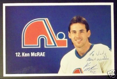 Ken McRae Quebec Nordiques Signed Photo Card | eBay
