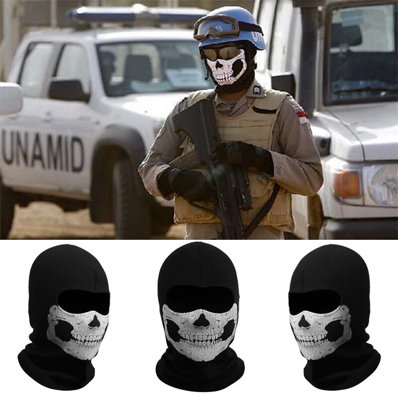 Balaclava Halloween Ghost 2 Hole Skull Face Mask Motorcycle Cycling ...