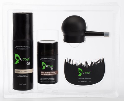 Hair Loss Concealer Medium BROWN Gift Pack 12g Ustar Hair Fibers 4in1 ...