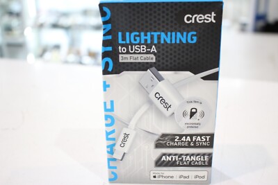 Crest charge & synic lighting to USB-A cable 3m | eBay Australia