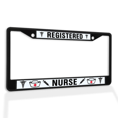 Metal License Plate Frame Vinyl Insert Registered Nurse Rn C | eBay