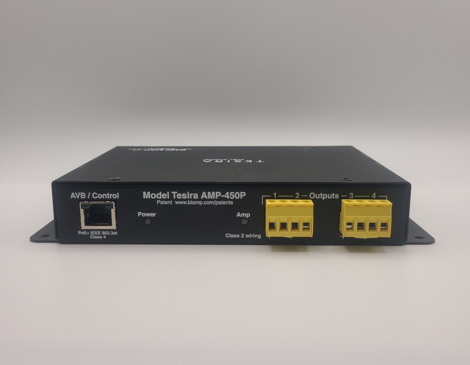 BIAMP TESIRA AMP-450P AVB/TSN Enabled PoE+ Four-Channel Amplifier ...