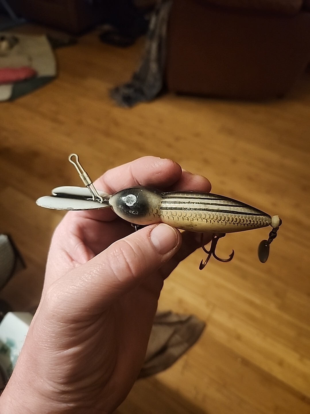 Vintage Black And White Hellbender Fishing Lure | eBay