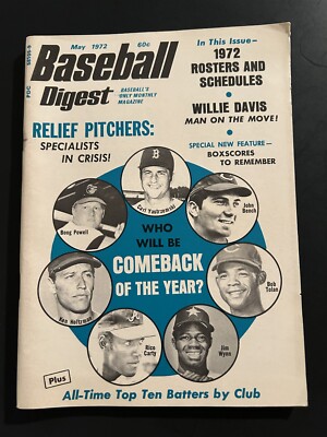 1972 Baseball Digest BOSTON Red Sox CARL YASTRZEMSKI Newsstand NO LABEL ...
