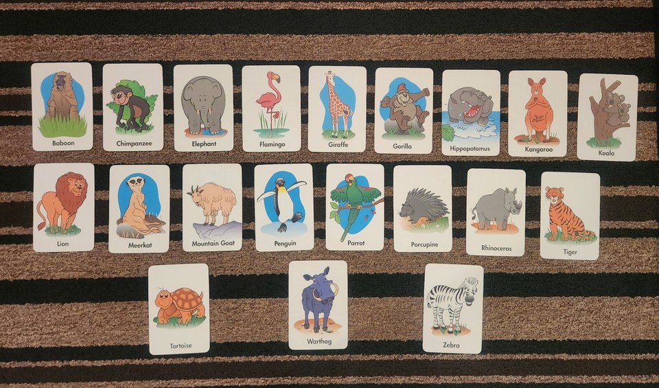 Barney the Dinosaur Zoo / Safari Animal Flashcards 2001 Gerber ...