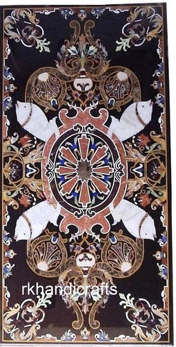 30 x 60 Inches Unique Pattern Inlay Work Meeting Table Marble Dining ...