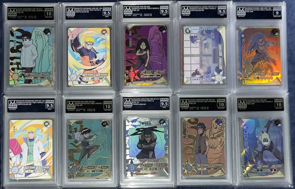 30x Naruto Kayou Slabs. Mega Lot. MANA CCG Graded From 10 Flalwess To 9 ...