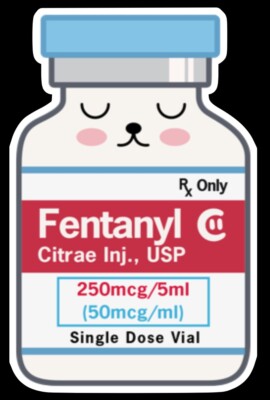 4" Fentanyl Sticker Cute Kawaii Medical Nurse Doctor Stickers ...