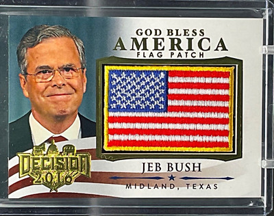 2016 Decision 2016 God Bless America Mini Flag Patches #GBA9 Jeb Bush ...