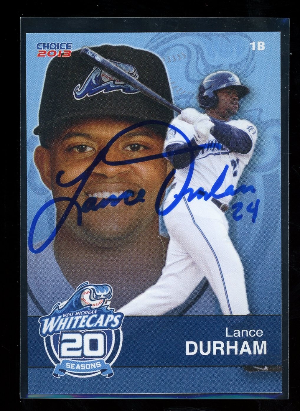 2013 West Michigan White Caps LANCE DURHAM Signed Card autograph auto ...
