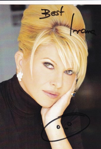 Ivana Trump hand signed autographed 5x6.875" Card in Black Sharpie ...