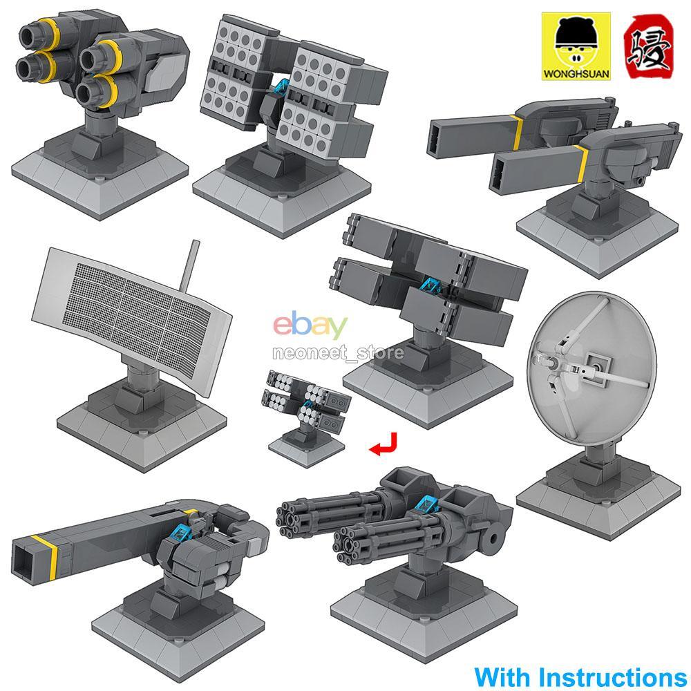 MOC Military Gatlin Missile Cannon Rocket Railgun Fort Turret Radar ...
