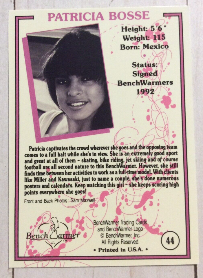 1992 Benchwarmer Series One First Edition Card # 44 Patricia Bosse | eBay