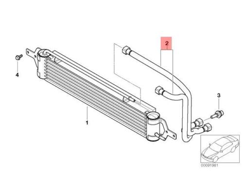 Genuine BMW MINI R50 R52 Transmission Oil Cooler Line Hose OEM ...