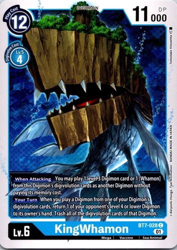KingWhamon BT7-028 Black Common Mega (Lv6) Digimon CCG Card | eBay