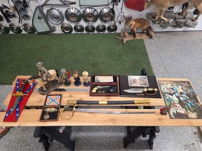 Civil War collection Confederate Rebel Sword bobbleheads plaques knives ...