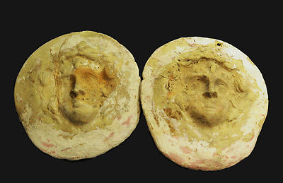 PAIR OF ANCIENT GREEK POTTERY ROUNDEL BADGES | eBay