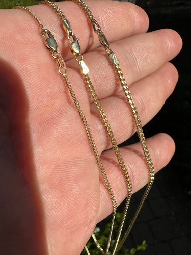 Men's Ladies Solid 14k Yellow Gold Micro 1.5-3mm Miami Cuban Link Chain ...